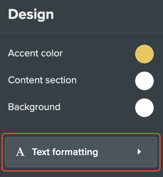 How to customize a Design's text formatting – Help Center | Webador.com